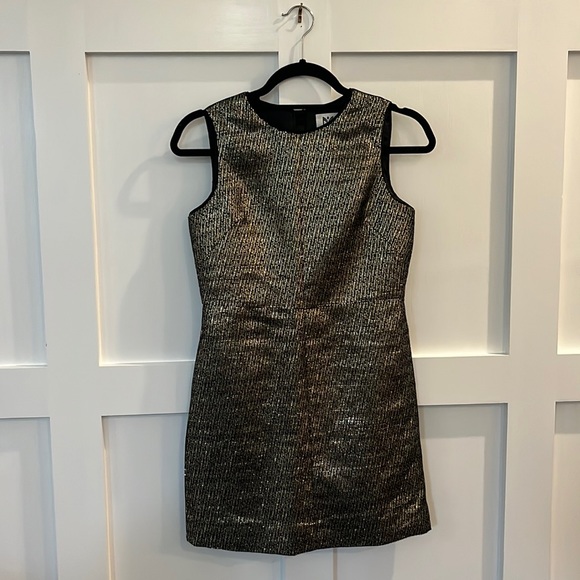 Milly Minis | Dresses | Milly Minis Gold And Black Metallic Mini Dress ...